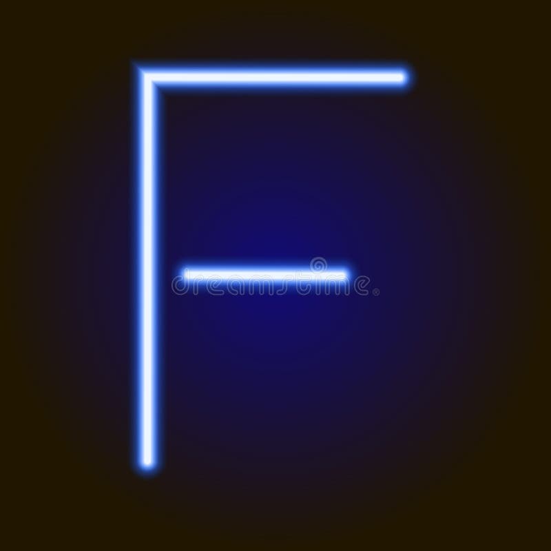 Single Light Blue Neon Letter F Vector Illustration Stock Vector ...