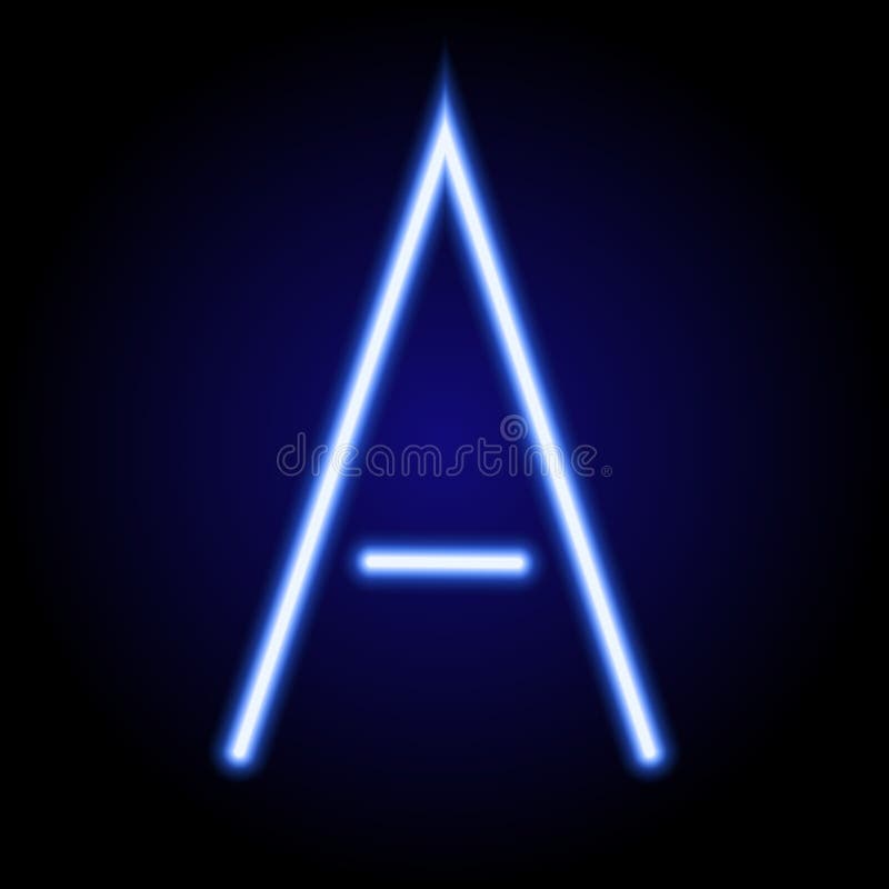 Single Light Blue Neon Letter a Illustration Stock Illustration ...