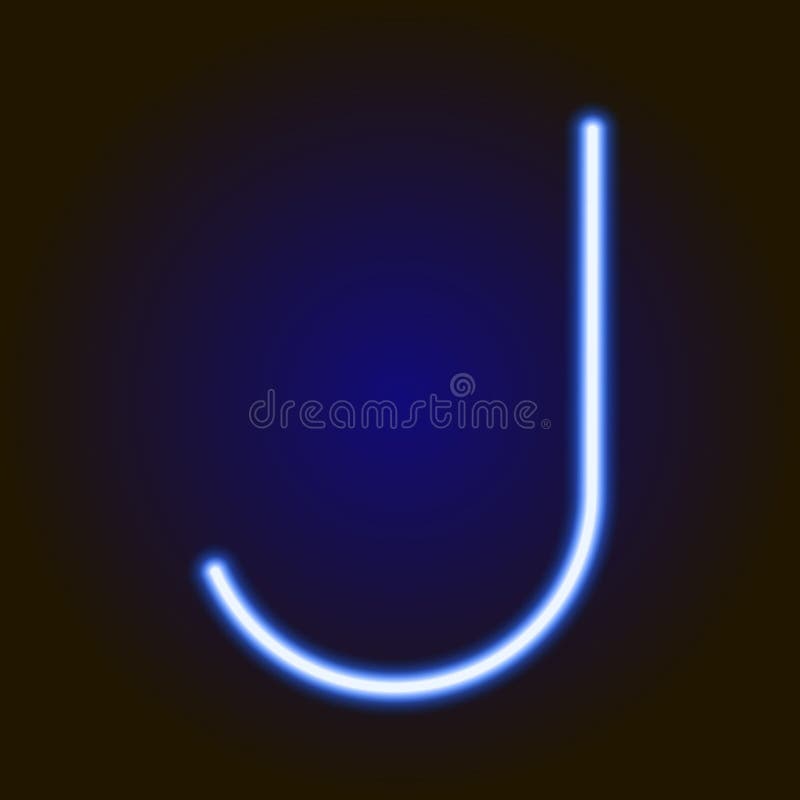 Single Light Blue Neon Letter J Vector Illustration Stock Vector ...