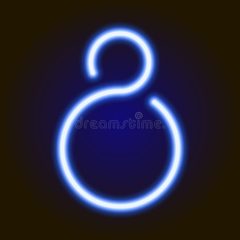 Single Light Blue Neon Numeral 8 Illustration Stock Illustration ...