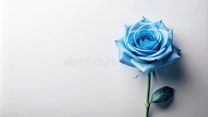 A Single Light Blue Rose on a White Background, a Symbol of Elegance ...