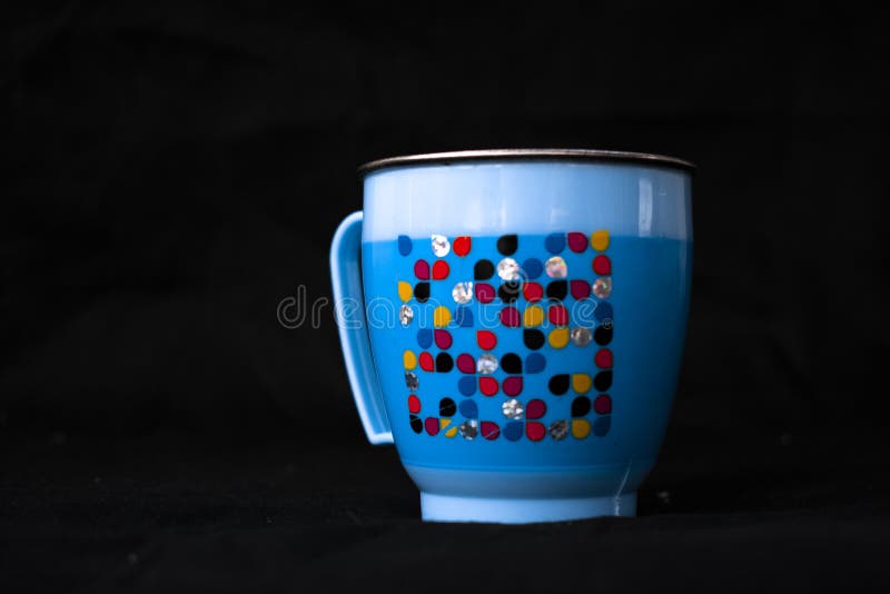 Cup of Coffee on Blue Background Stock Image - Image of drink, empty ...