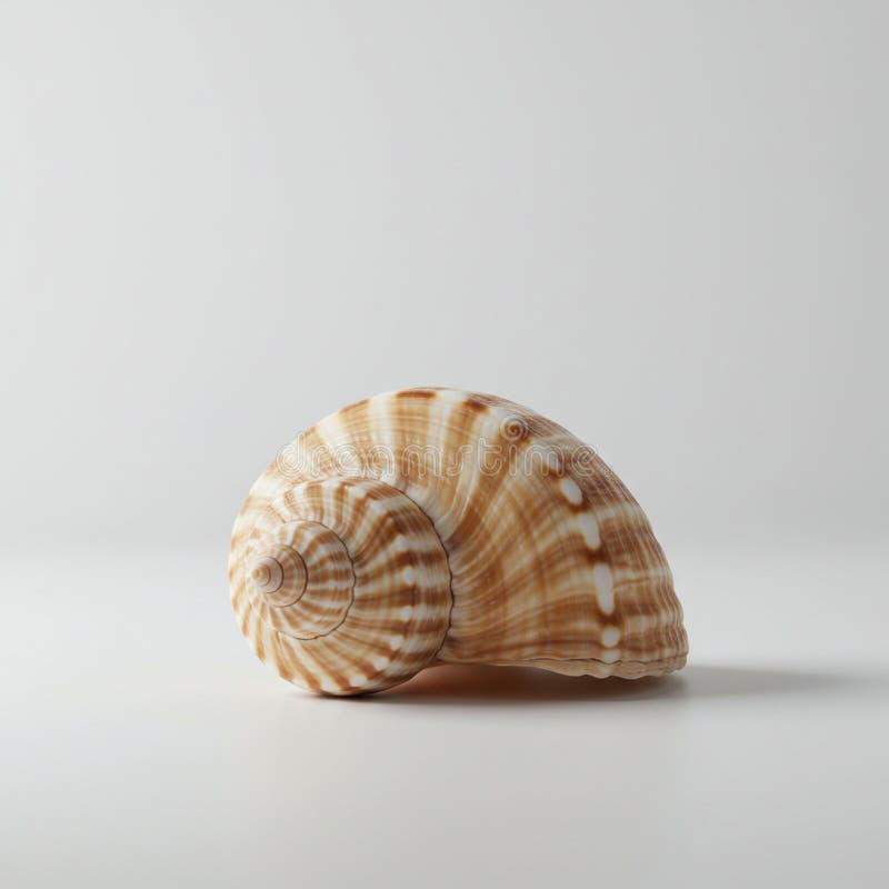 A Single, Light Brown Seashell Featuring a Spiral Design with ...