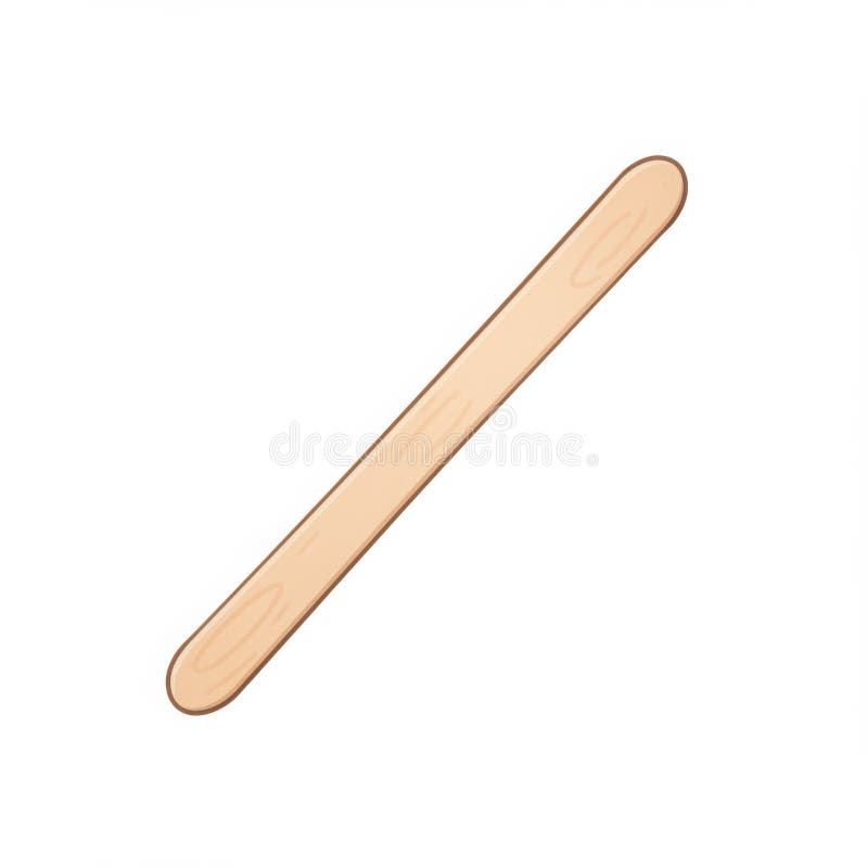 Single Light Brown Wooden Popsicle Stick on White Background Stock ...