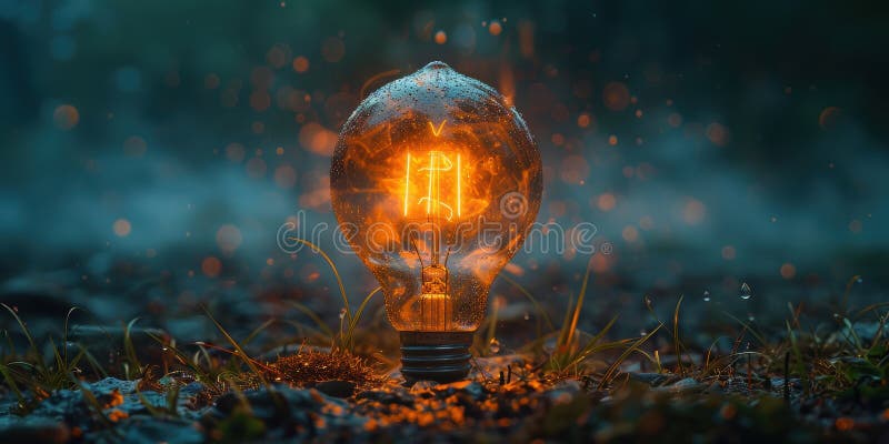 Single Glowing Light Bulb Forest Stock Photos - Free & Royalty-Free ...