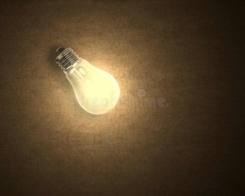 Single Light Bulb on Wooden Surface Stock Image - Image of illuminated ...