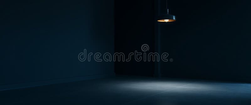 Single light in dark room stock image. Image of light - 341705577