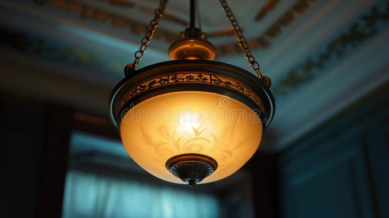 A Single Light Hangs from the Ceiling in a Room, Providing Ambient ...