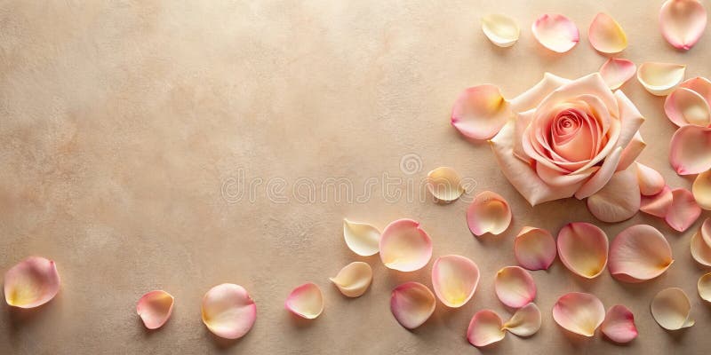 A Single Light Pink Rose with Delicate Petals on a Neutral Background ...