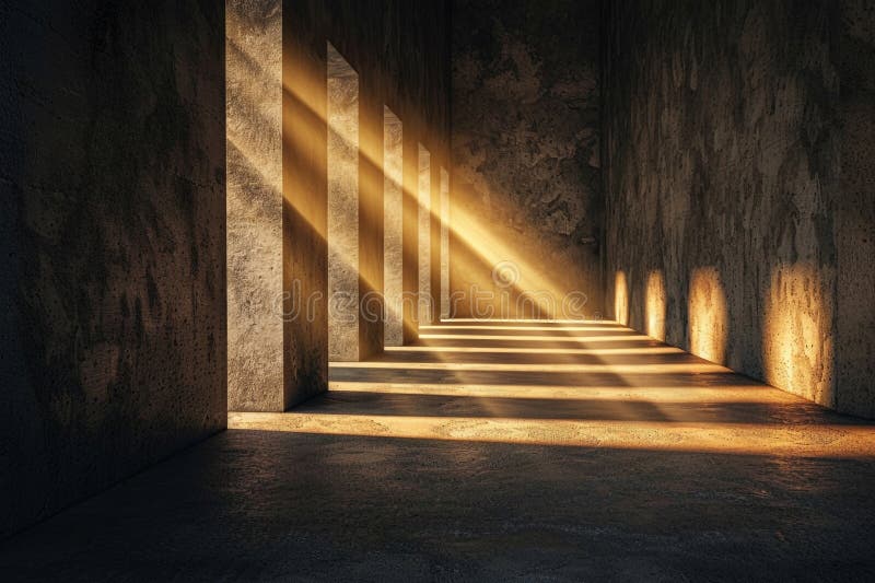 A Single Light Shining in a Row of Shadows Illustrating the Isolation ...