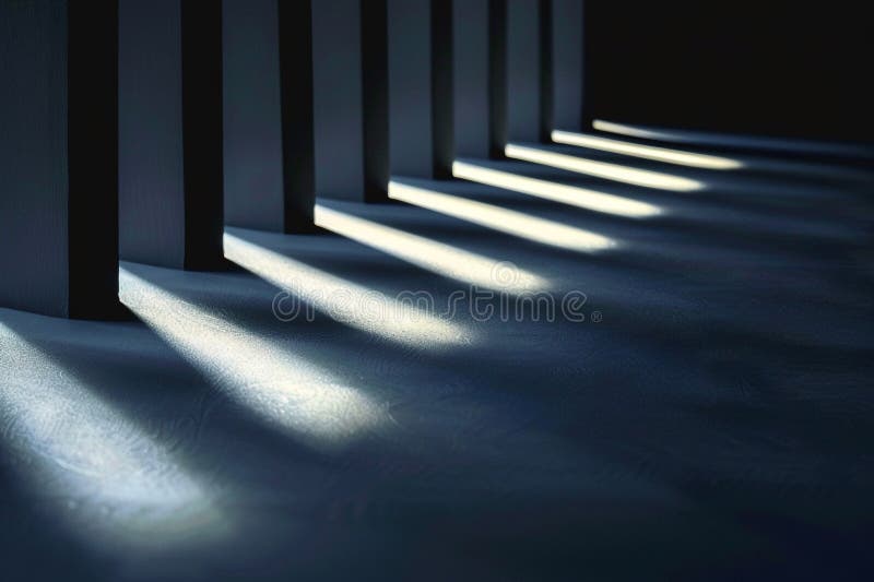 A Single Light Shining in a Row of Shadows Illustrating the Isolation ...