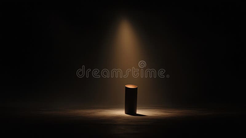 A Single Light Source Illuminates a Dark Room, Casting a Long Shadow ...