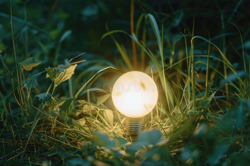 A Single Light Source Sitting in the Grass, Possibly Used As a ...