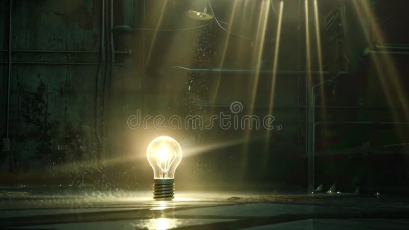 Single Lightbulb Glowing in an Empty Room Stock Video - Video of ...