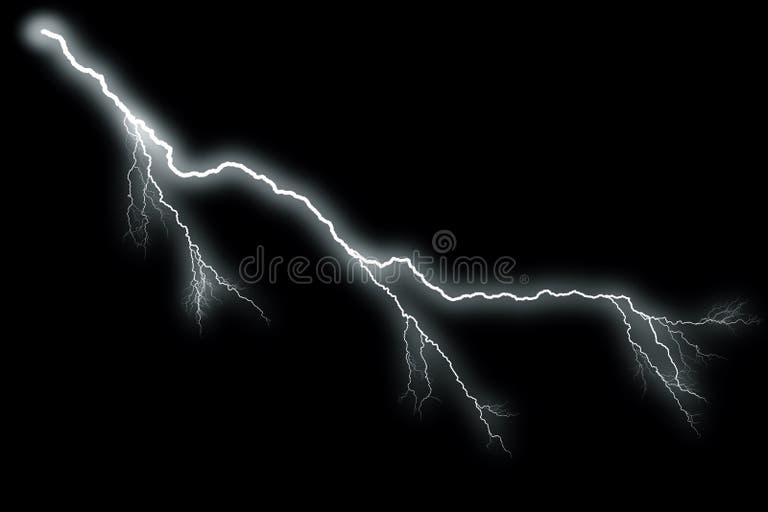 Lightning with Black Background Stock Illustration - Illustration of ...