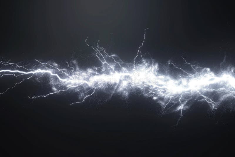 A Single Lightning Bolt in Black and White Stock Photo - Image of ...