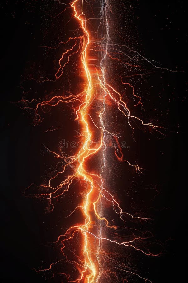 A Single Lightning Bolt Illuminates the Dark Sky during a Thunderstorm ...