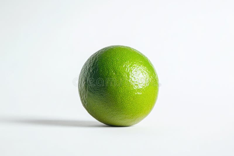 A Single Lime Sitting on a White Surface with a Shadow Stock Photo ...