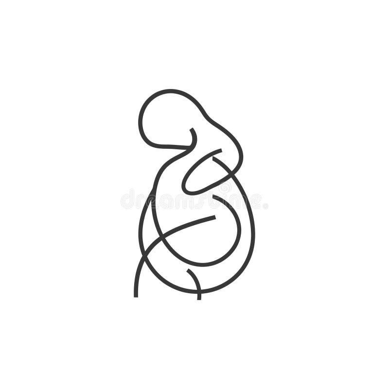 Single-Line Abstract Figure in a Sitting Position Stock Illustration ...