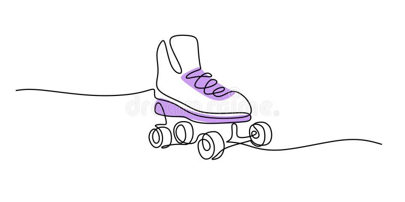 Single Line Art Inline Skate. Minimalist Rollerblade Vector Graphic ...