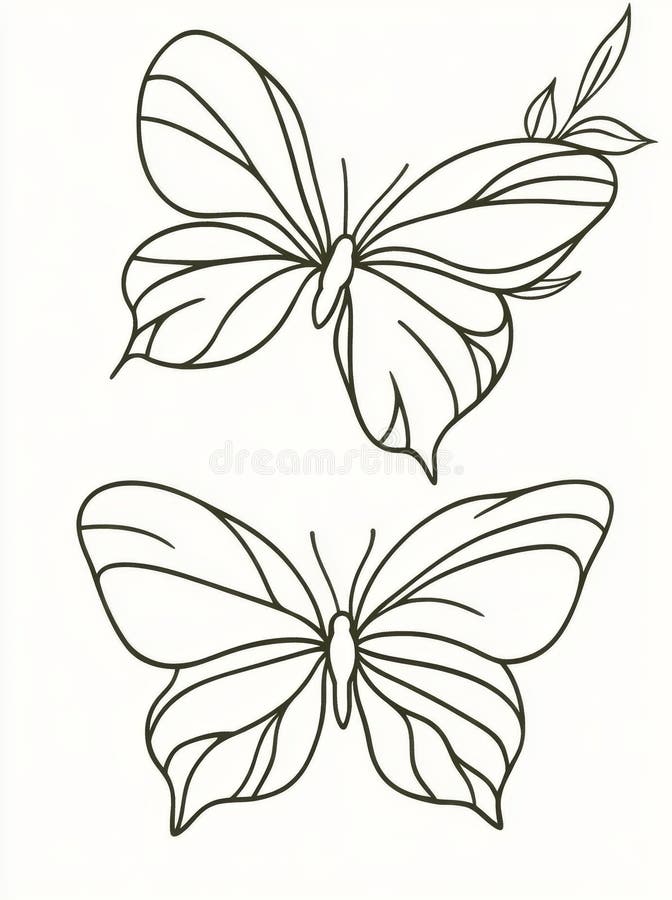 In a Single Line Art Style, Butterflies are Crafted for Tattoos and ...