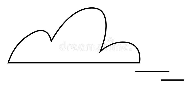 Simple Outline of a Moving Cloud with Minimalist Design Stock Vector ...