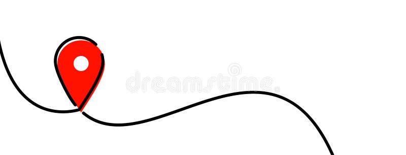 Single Line Continuous Location Pointer Stock Vector - Illustration of ...