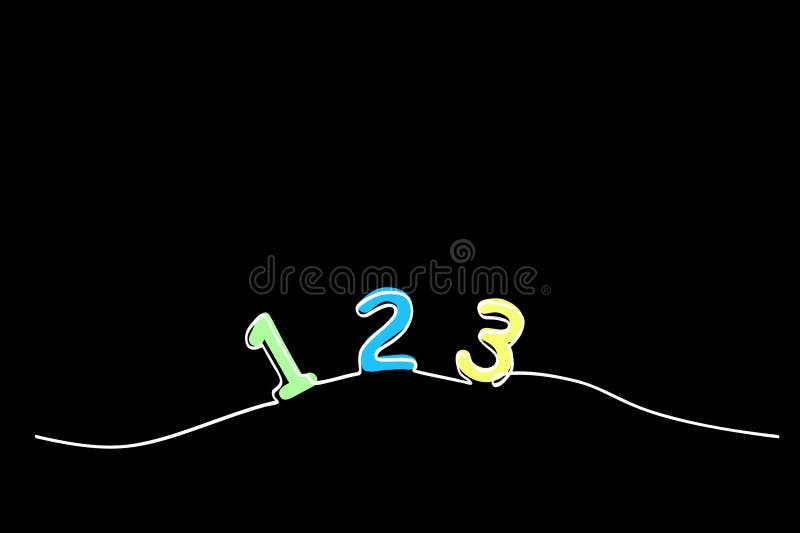 One Single Line 1 2 3 Stock Illustrations – 6 One Single Line 1 2 3 ...