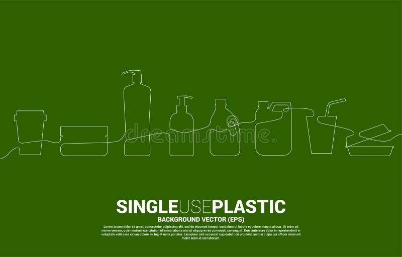 Single Line Display Single Use Plastic Icon. Stock Illustration ...