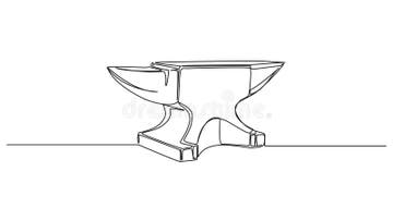 Single Line Drawing of an Anvil Stock Vector - Illustration of symbol ...