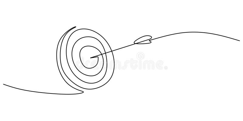 Single Line Drawing Arrow Target. Hitting Focus Success Concept Vector ...