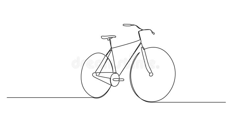 Single Line Drawing of a Bicycle Stock Illustration - Illustration of ...