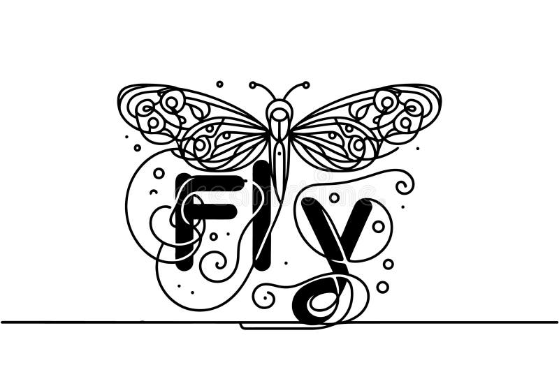 Single Line Drawing of a Butterfly. One Line Graphic Illustration of ...