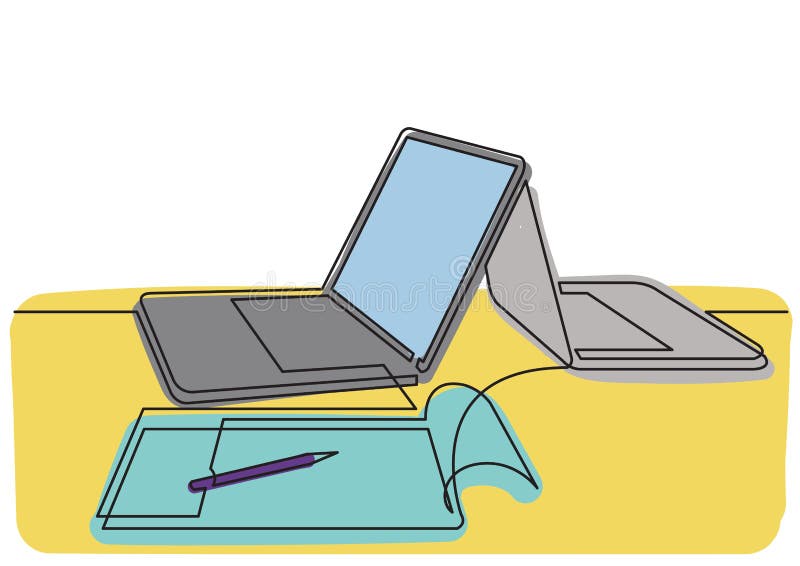 Computers One Line Drawing Stock Illustrations – 93 Computers One Line ...