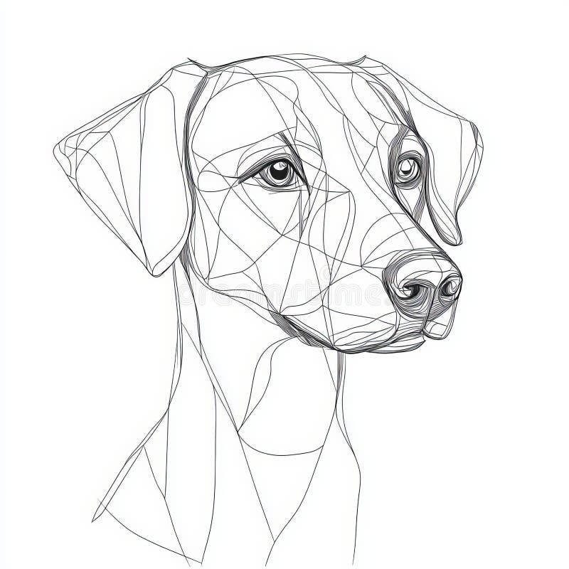 A Single-line Drawing of a Dalmatians Labradoodle. Each Gesture Sketch ...