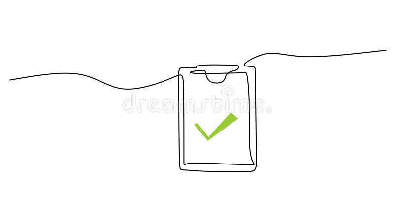 Single Line Drawing Document Checklist. Icon Task Management ...
