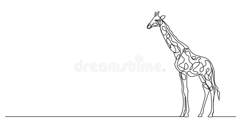 Single Line Drawing of a Giraffe Stock Illustration - Illustration of ...