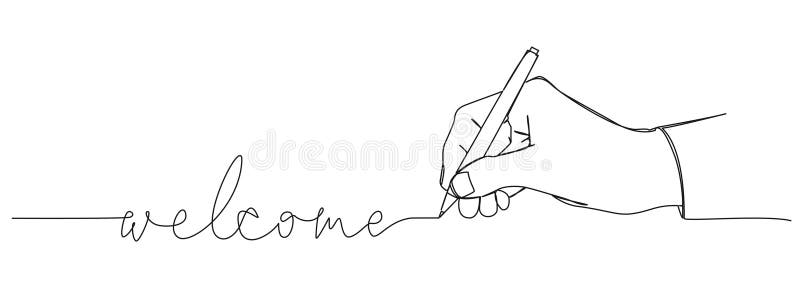 Continuous Line Drawing Welcome Stock Illustrations – 226 Continuous ...
