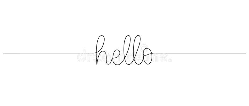 Single Line Drawing of Handwritten Word HELLO Stock Vector ...
