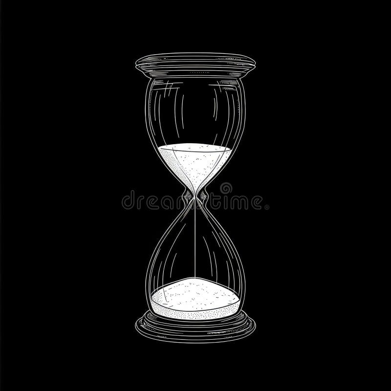 Single Line Drawing of Hourglass in Continuous Motion, Representing ...
