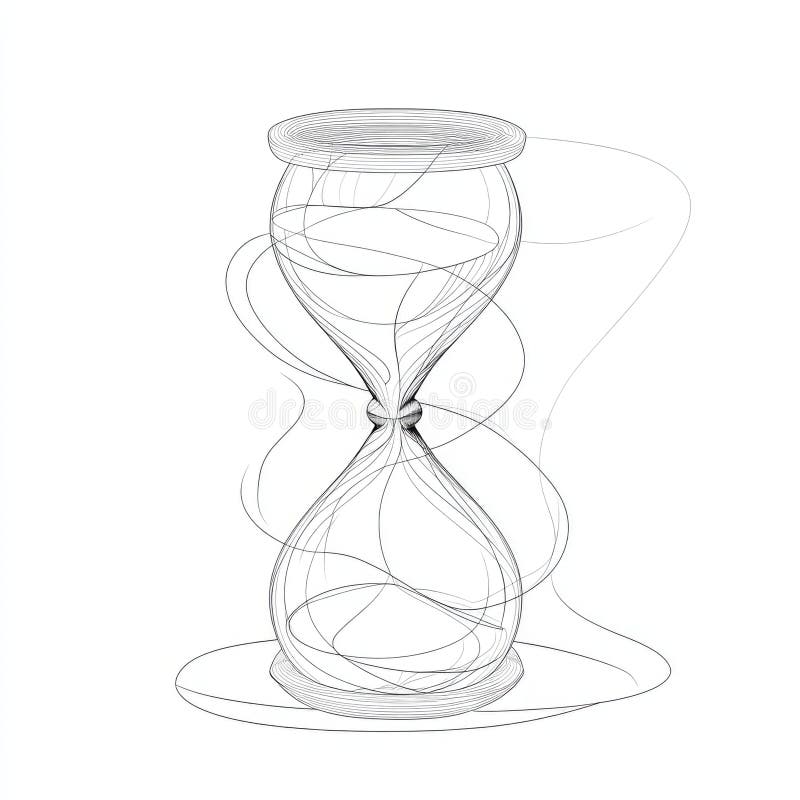 Single Line Drawing of Hourglass in Continuous Motion, Representing ...