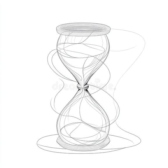 Single Line Drawing of Hourglass in Continuous Motion, Representing ...