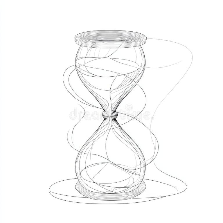 Single Line Drawing of Hourglass in Continuous Motion, Representing ...