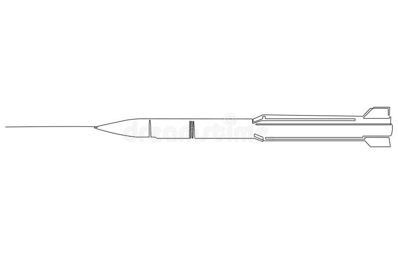 Single-Line Drawing of a Missile Launch Stock Vector - Illustration of ...