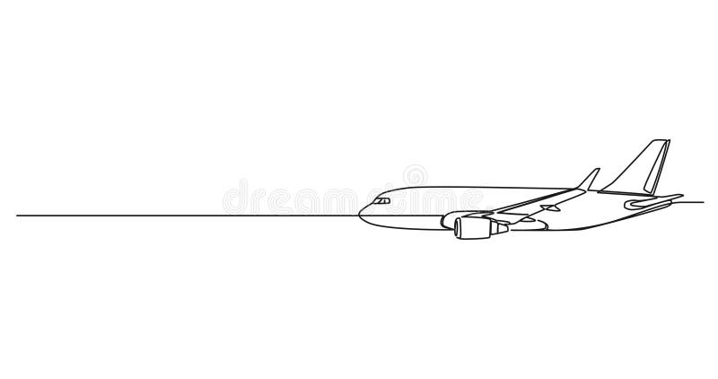 Single Line Drawing of a Passenger Plane Stock Illustration ...