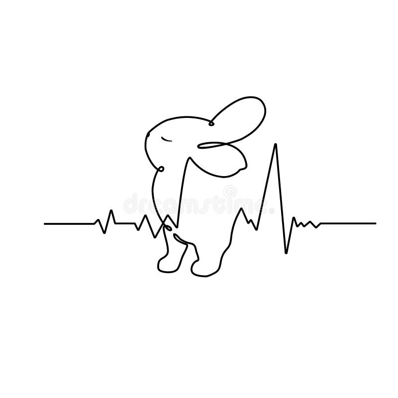 Single Line Drawing, Rabbit/ Vector Stock Vector - Illustration of ...