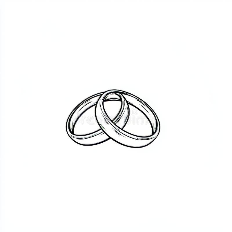 This Single Line Drawing Represents Marriage Rings. it is a Continuous ...