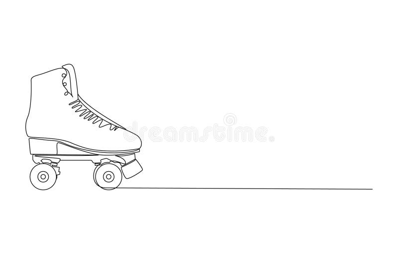 Roller Skate in Continuous Line Drawing, Stock Vector - Illustration of ...
