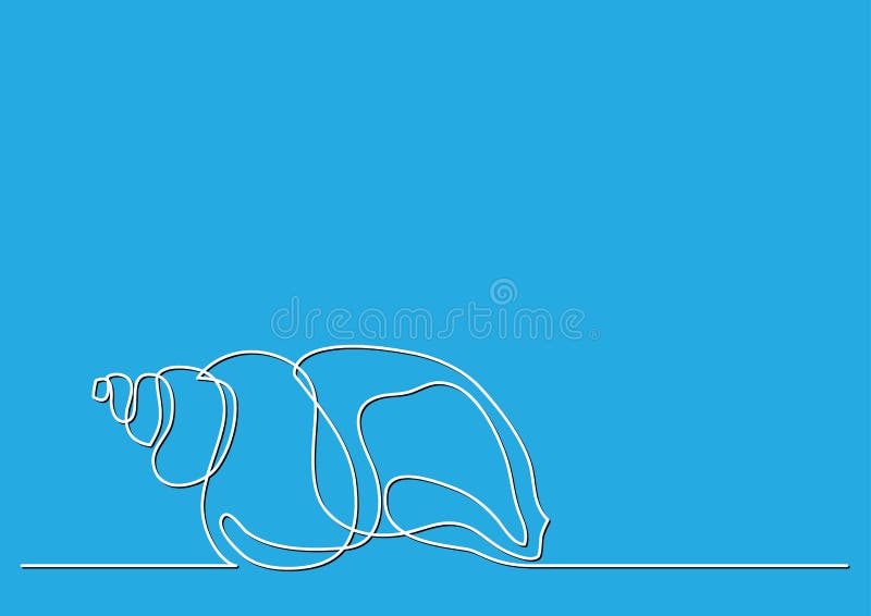 Single Line Drawing of Sea Shell Stock Vector - Illustration of ...