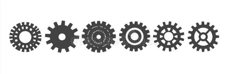 This Single Line Drawing Shows a Gear Wheel with One Continuous Line ...